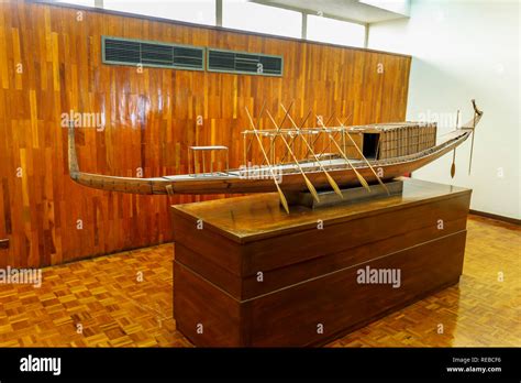 Model Of Khufu S Ship An Intact Full Size Vessel Of Ancient Egypt In The Solar Boat Museum By