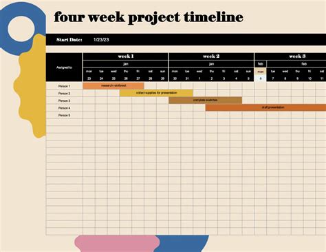 Excel Timeline Template