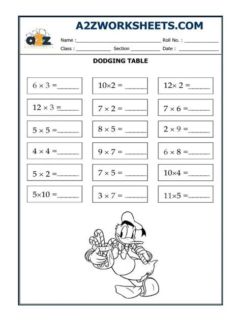 A2zworksheets Worksheet Of Dodging Table Multiplication Maths