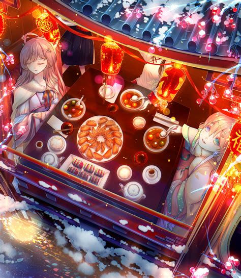 Safebooru 4girls Architecture Bowl Cape China Chinese Clothes Chinese