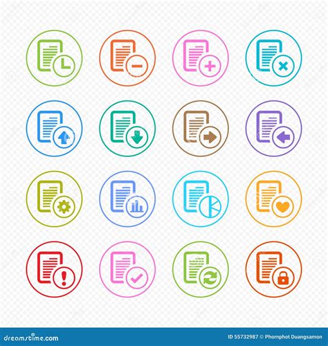 File Document Color Line Icon On White Background Vector Illustration Stock Vector