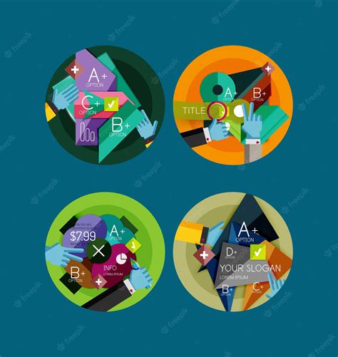 Premium Vector Set Of Flat Design Circle Infographic Icons