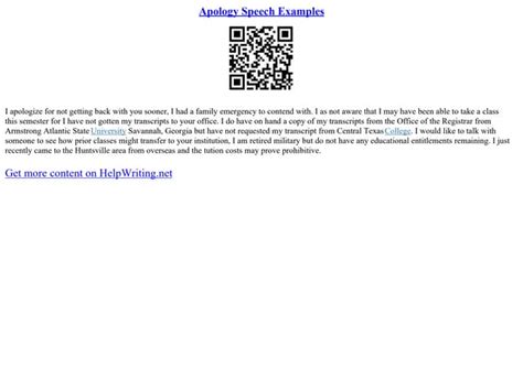 Apology Speech Examples Ppt
