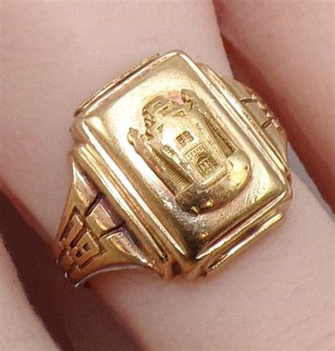Herff Jones Vintage Ladies 1944 10k Yellow Gold School Class Ring Size