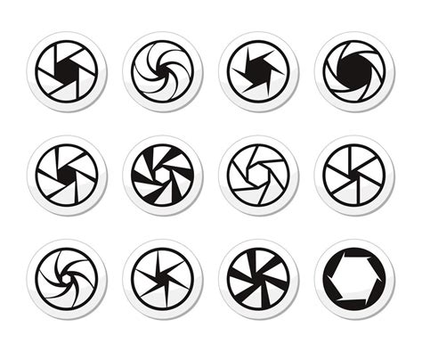 Cameras Shutter Icons And Shutter Apertures Icons Set 10627934 Vector
