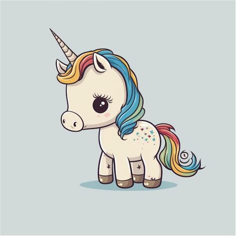 Premium Photo Cute Kawaii Unicorn Vector Icon Illustration
