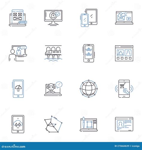 Machine Intelligence Line Icons Collection Automation Precision