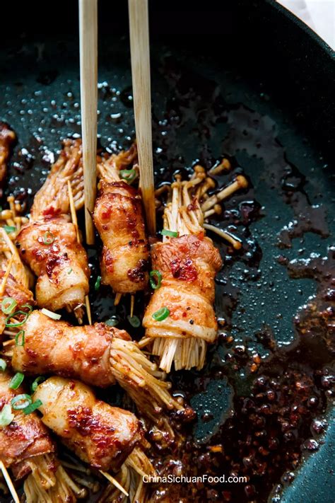 Enoki Mushroom Bacon Wraps