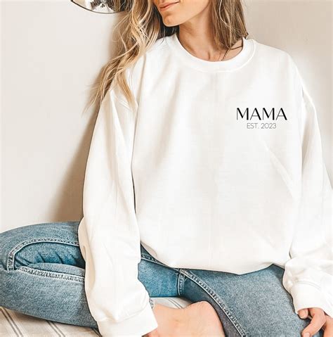 Custom Mama Sweatshirt Mama Oversized Sweater Minimalist Mama