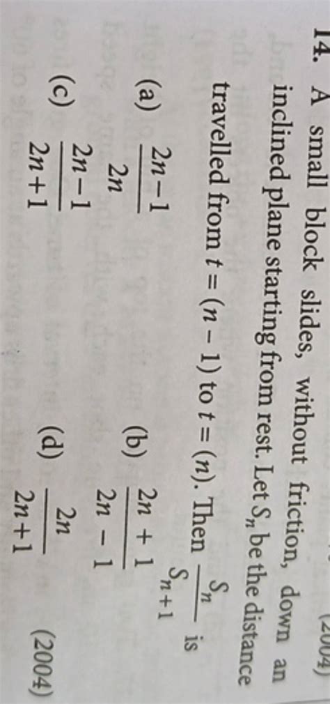 A Small Block Slides Without Friction Down An Inclined Plane Starting F