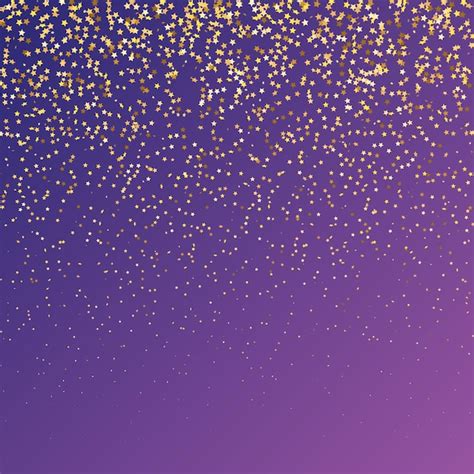 네온 퍼플 배경에 스타 스팽글 색종이 크리스마스 파티 프레임 상품권 선물 카드 템플릿입니다 벡터 골드 반짝이입니다 바닥에