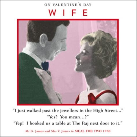Wife Funny Valentines Day Retro Greeting Card Cards