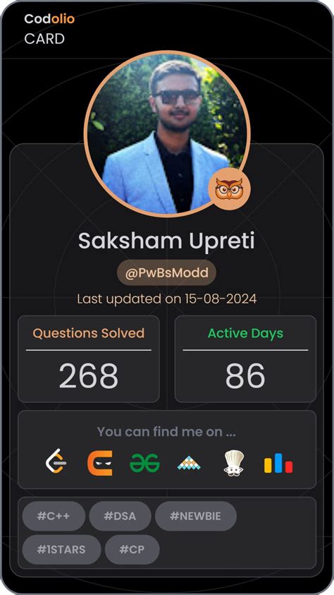 Saksham Upreti On Linkedin 🚀 Proud To Share My Codilino Card 🎉 Im