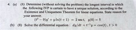 4 a 8 determine without solving the problem the longest interval