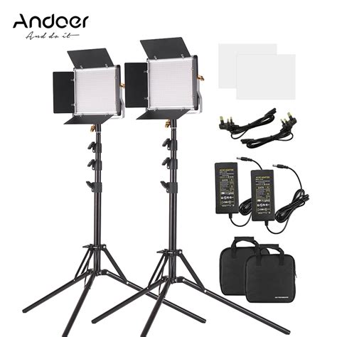 Andoer Kit De Soporte De Luz Led Para Vídeo 787 Led Bicolor Soporte En U Barndoor Para
