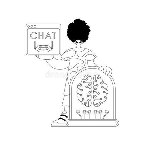 He Has A Vector Linear Ai Model In His Grasp Stock Vector