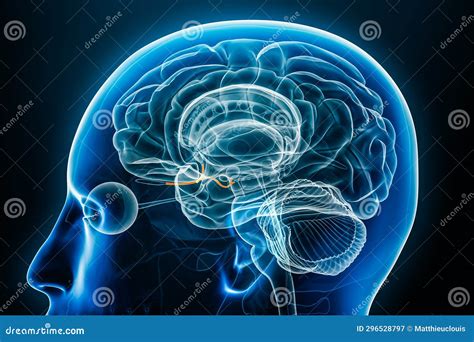 Olfactory Nerve X Ray Profile Close Up View 3d Rendering Illustration With Body Contours Human