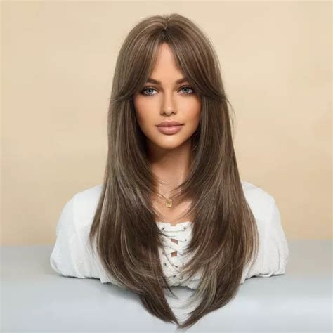 Wigs With Human Long Hair Wig 25 Inch And Bangs Wigs Mercadolivre