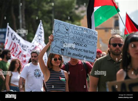 Demonstration In Palermo In Solidarity With Palestine Organized By The