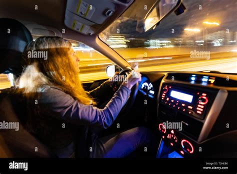 Woman Driving Car Night Hi Res Stock Photography And Images Alamy