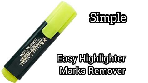 How To Remove Highlighter Marks From Page Simple Remover Homemade Highlighter Remover YouTube