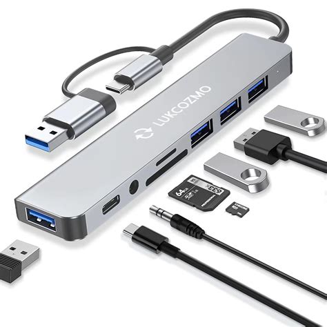Updated Usb Hub Usb C Hub Usb Splitter Port Extender 7 In 1 Usb 30 Hub Usb Adapter
