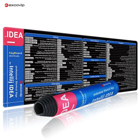 Idea English Shortcut Keyboard Mouse Pad Large Size Desk Pad Soft Comfortable Anti Slip Edge