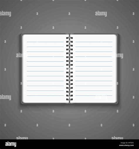 Vector Realistic Blank Open Notebook Isolated On White Background