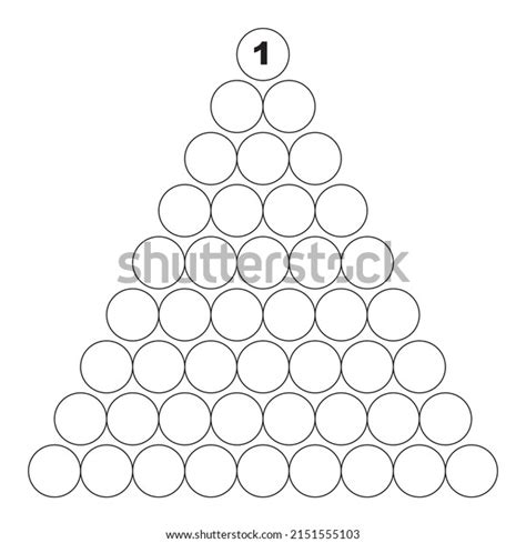 Diagram Showing First Nine Rows Pascals Stok Vektör Telifsiz