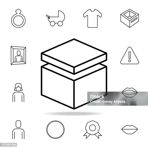 框中有蓋子圖示詳細的簡單圖示集高級平面設計網站網頁設計移動應用的收集圖示之一向量圖形及更多包裝品圖片 包裝品 包裹 厚紙皮 Istock
