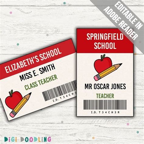 Teacher Pretend Play Printables Teacher Costume Id Badge Template