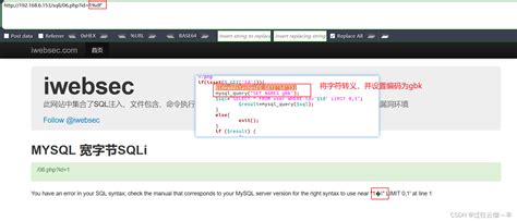 iwebsec sql注入篇 详细过程，完结 csdn博客