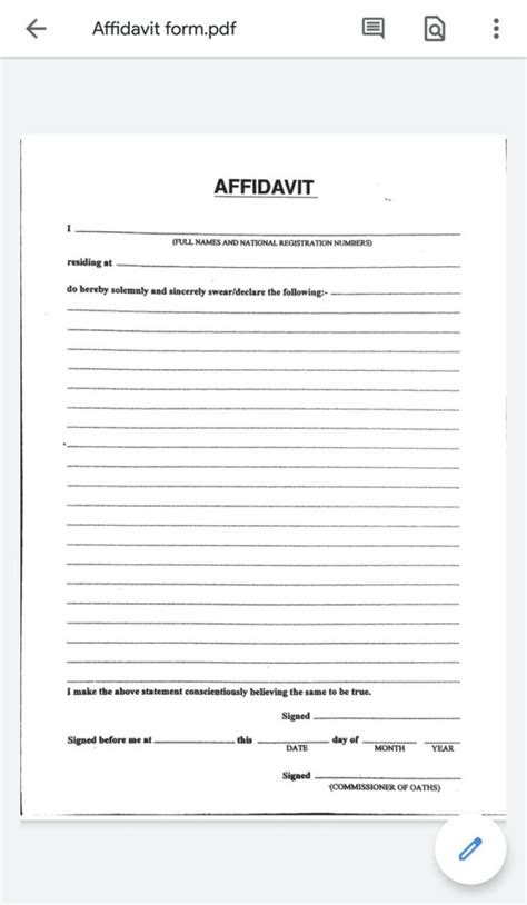 General Affidavit Form