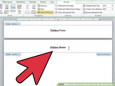 How To Remove A Header From The Second Page Steps