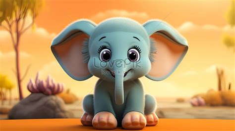 푸른 코끼리 일러스트 무료 다운로드 Lovepik