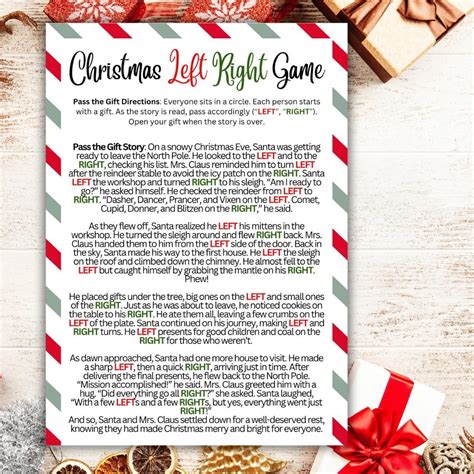 Left Right Christmas Game Story Pass The Parcel White Elephant T