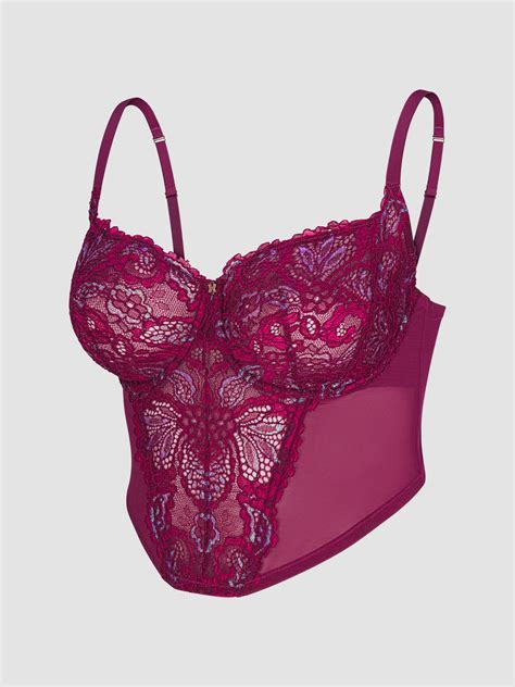 Romantic Corded Lace Metallic Bustier In Multi And Purple Savage X Fenty