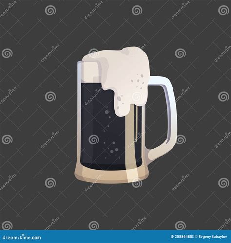 Large Mug Of Fresh Dark Foamy Beer Vector Stock Vector Illustration
