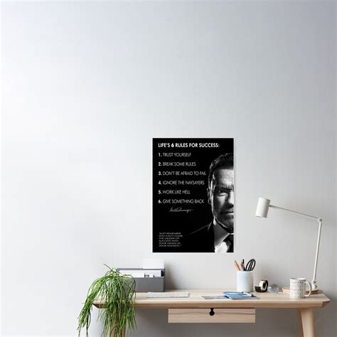 Arnold Schwarzenegger S 6 Rules For Success Poster For Sale By CRiT