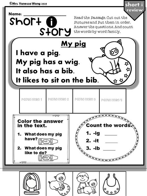 Phonics Short Vowel Activities And Worksheets Short I Etsy