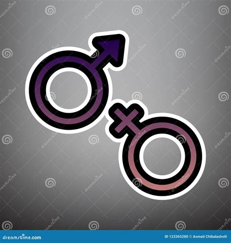 Muestra Del Sex Symbol Vector Icono Violeta De La Pendiente Con Negro Y Whi Ilustración del