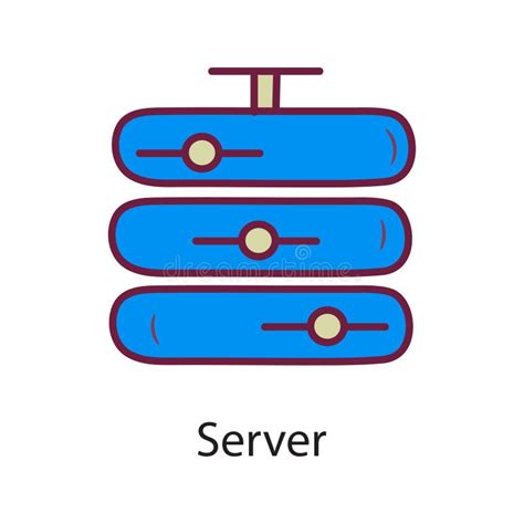 Server Fill Outline Icon Design Illustration. Data Symbol on White Background EPS 10 File Stock ...