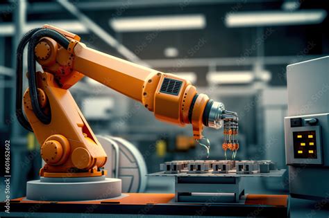 Smart Industrial Automation Advanced Robotic Arm In Modern Factory Created With Generative Ai