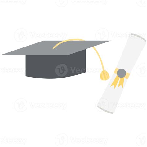 Graduation Hat With Diploma Certificate Roll 16377626 Png
