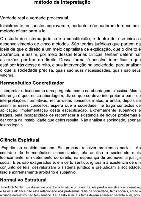 Métodos De Interpretação E Princípios De Interpretação Direito