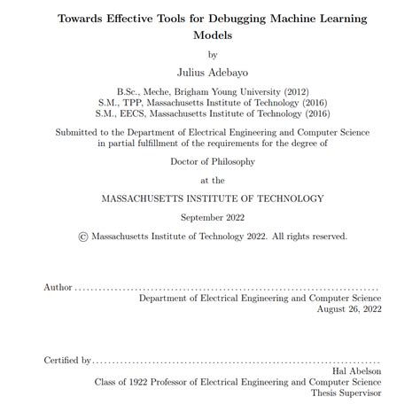 MIT博士论文机器学习模型调试的有效工具149页pdf 专知VIP