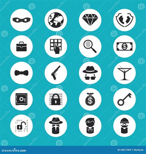 Illegal Activities Detection Linear Icons Set Cartoon Vector 237277987