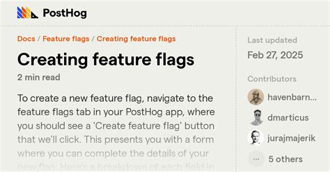 Creating Feature Flags Docs PostHog