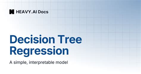 Decision Tree Regression Heavyai Docs