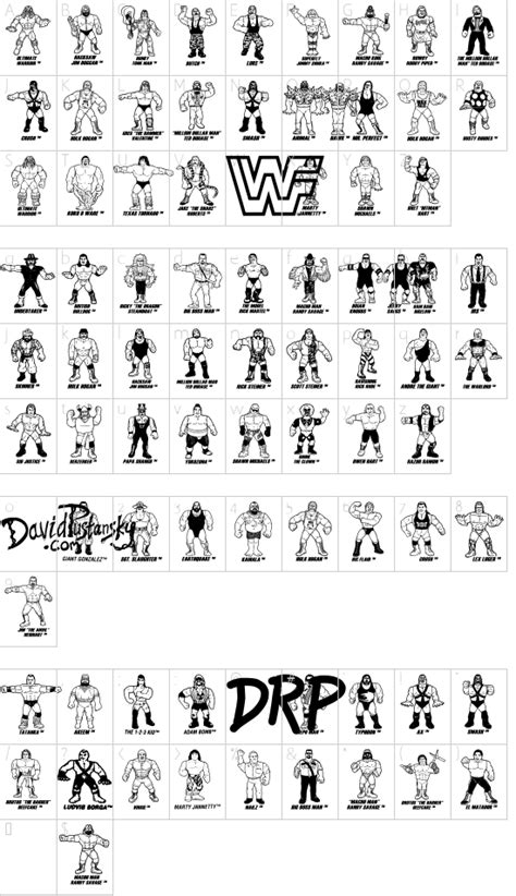 Retro Hasbro Wwf Figures Font Details